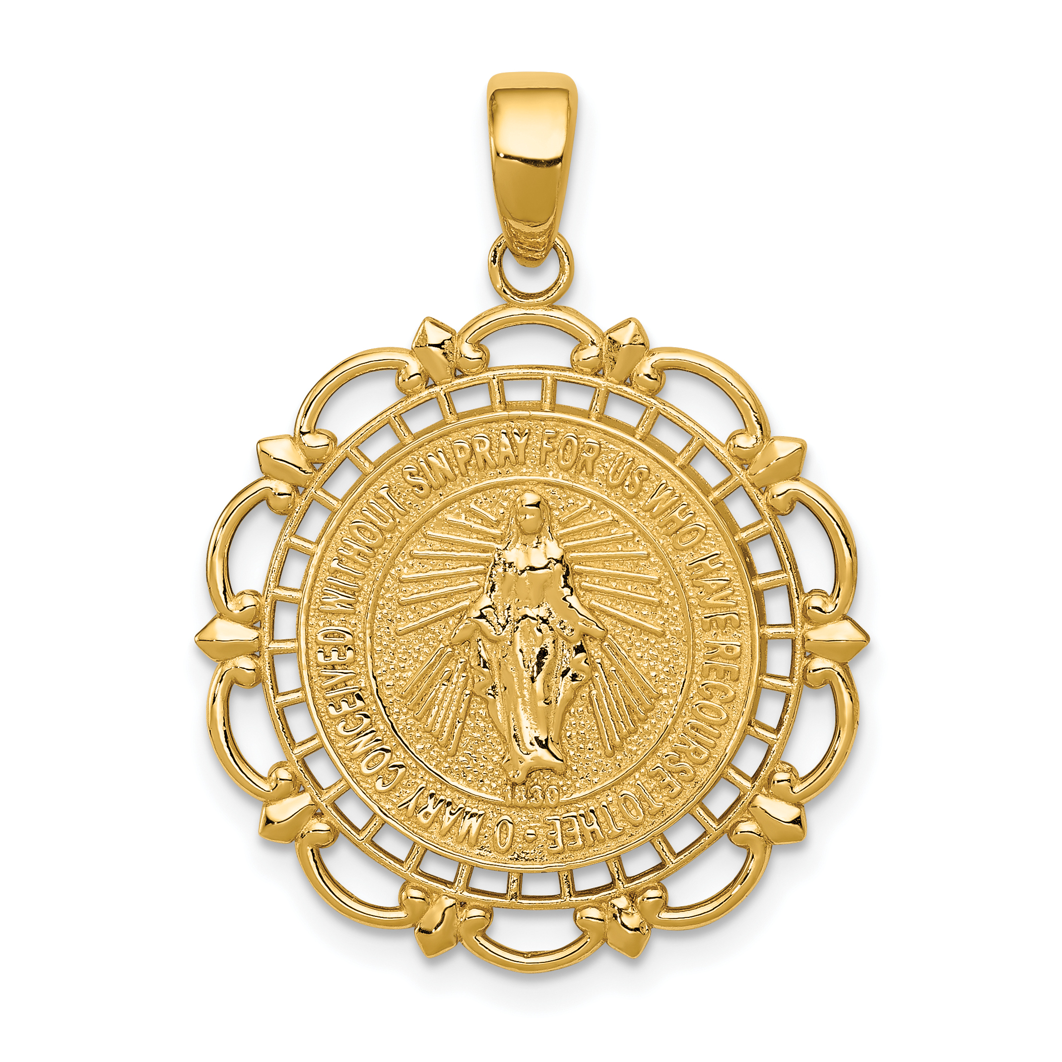 14k gold miraculous medal pendant store