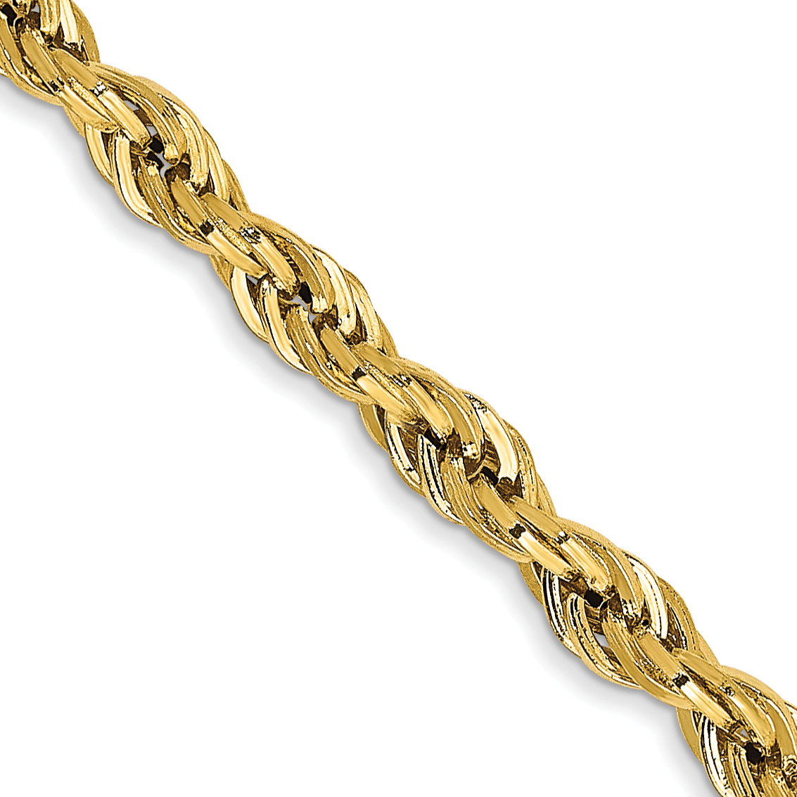 Semi Solid Rope Necklace Chains Quality Gold