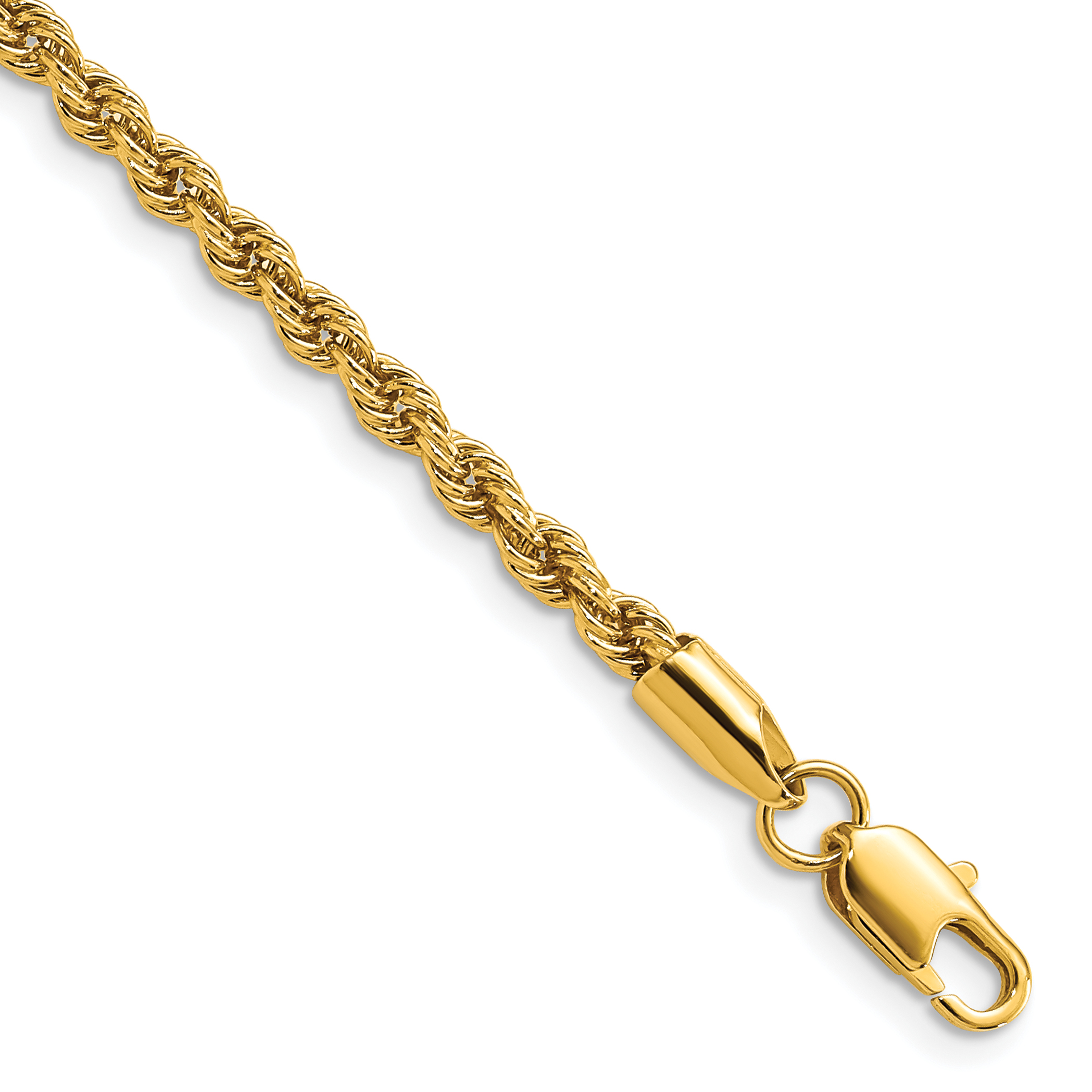 Kelly Waters Gold plated 3mm Diamond Cut French Rope 24 inch Chain Quality Gold