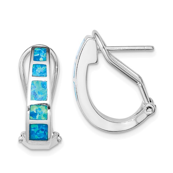 Silver opal hoop earrings store